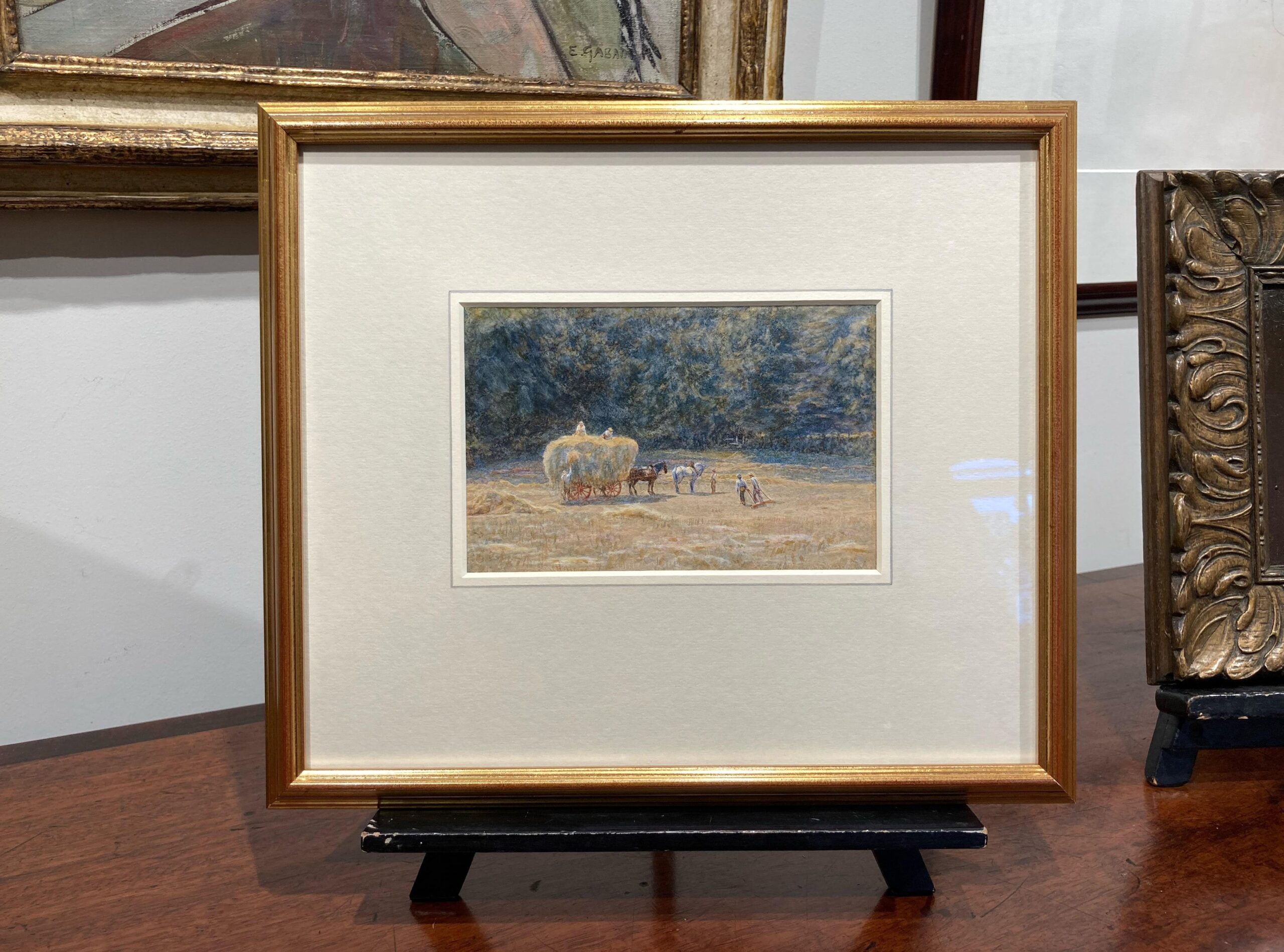 Allingham R.W.S., Helen (1848 – 1926) – Surrey; Harvest at ‘Shere ...