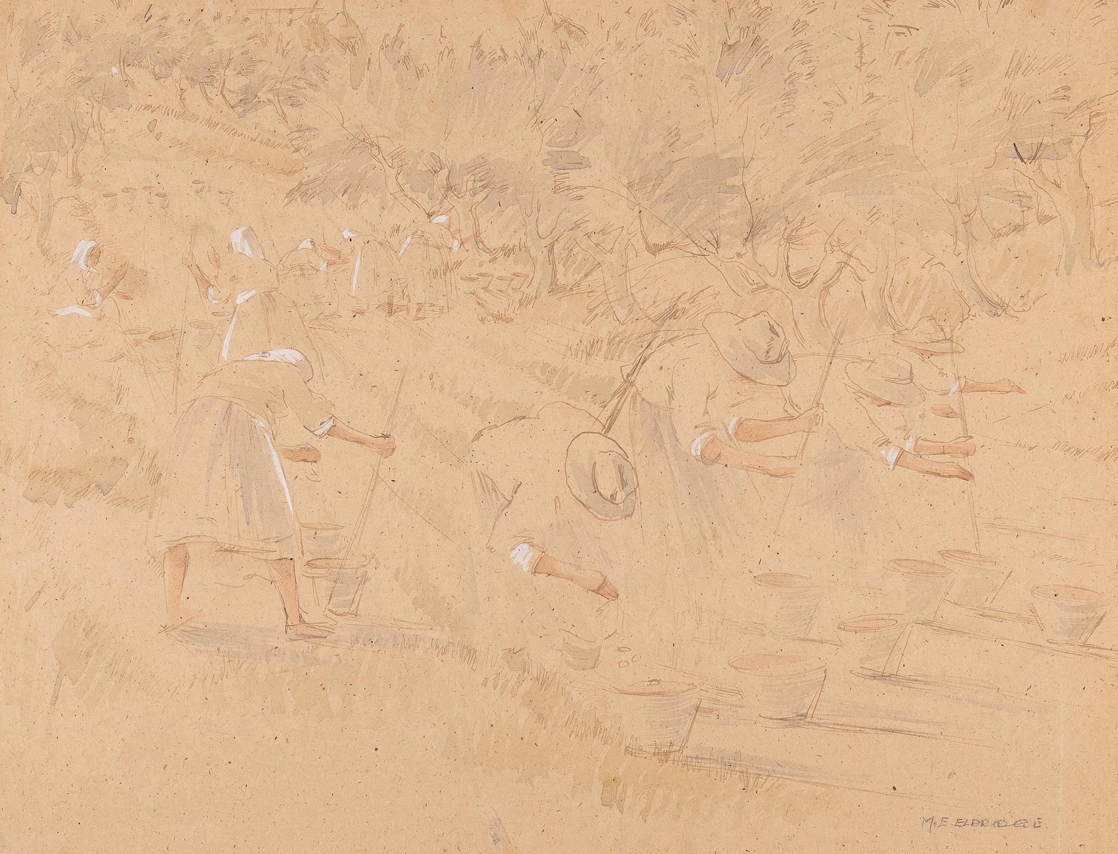 Eldridge R.W.S., Mildred (1909 – 1991) – Italy; Florence, ‘Harvest ...