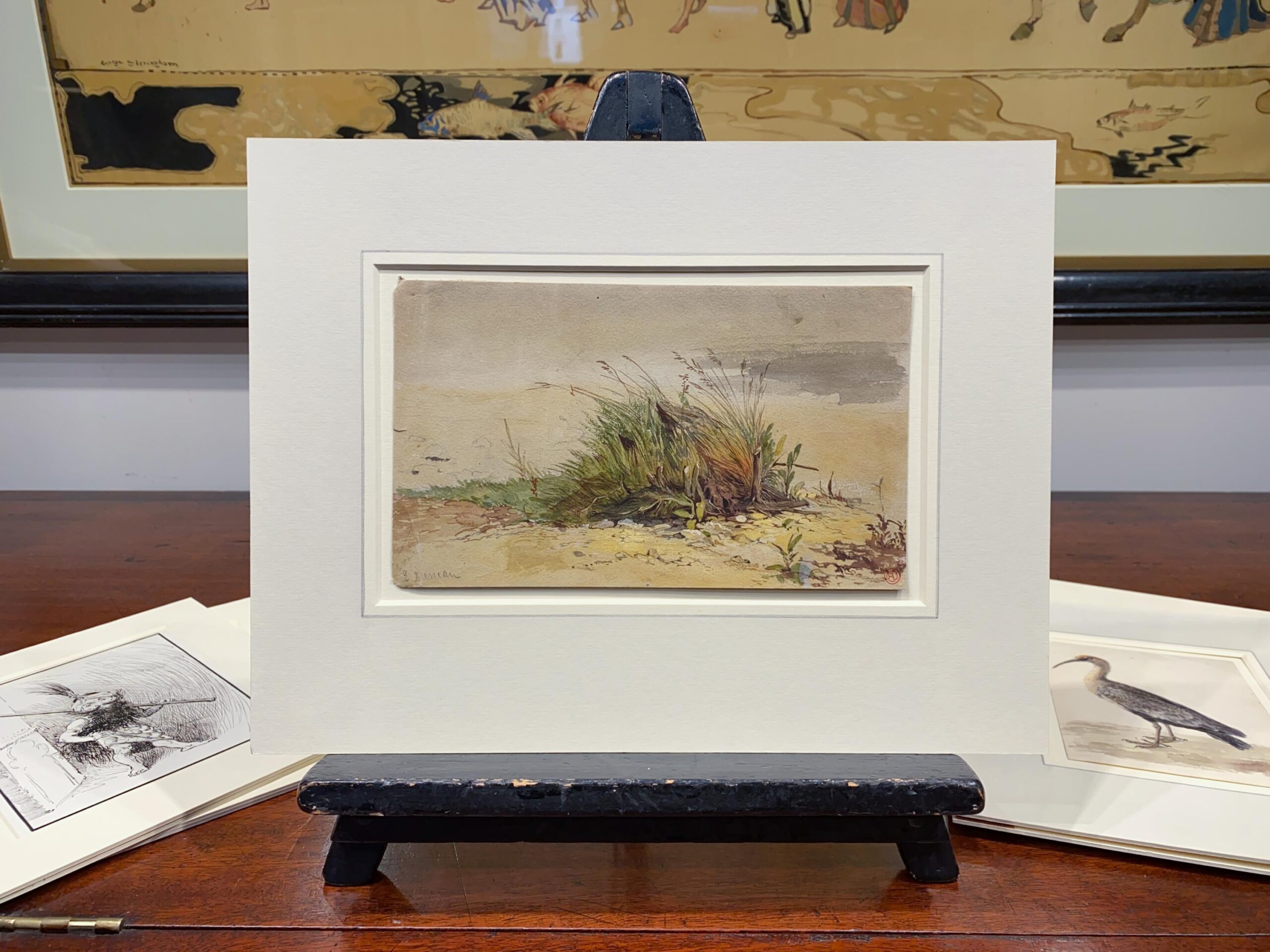 Duncan R.W.S., Edward (1803 – 1882) – Clump of grasses; a coastal study ...