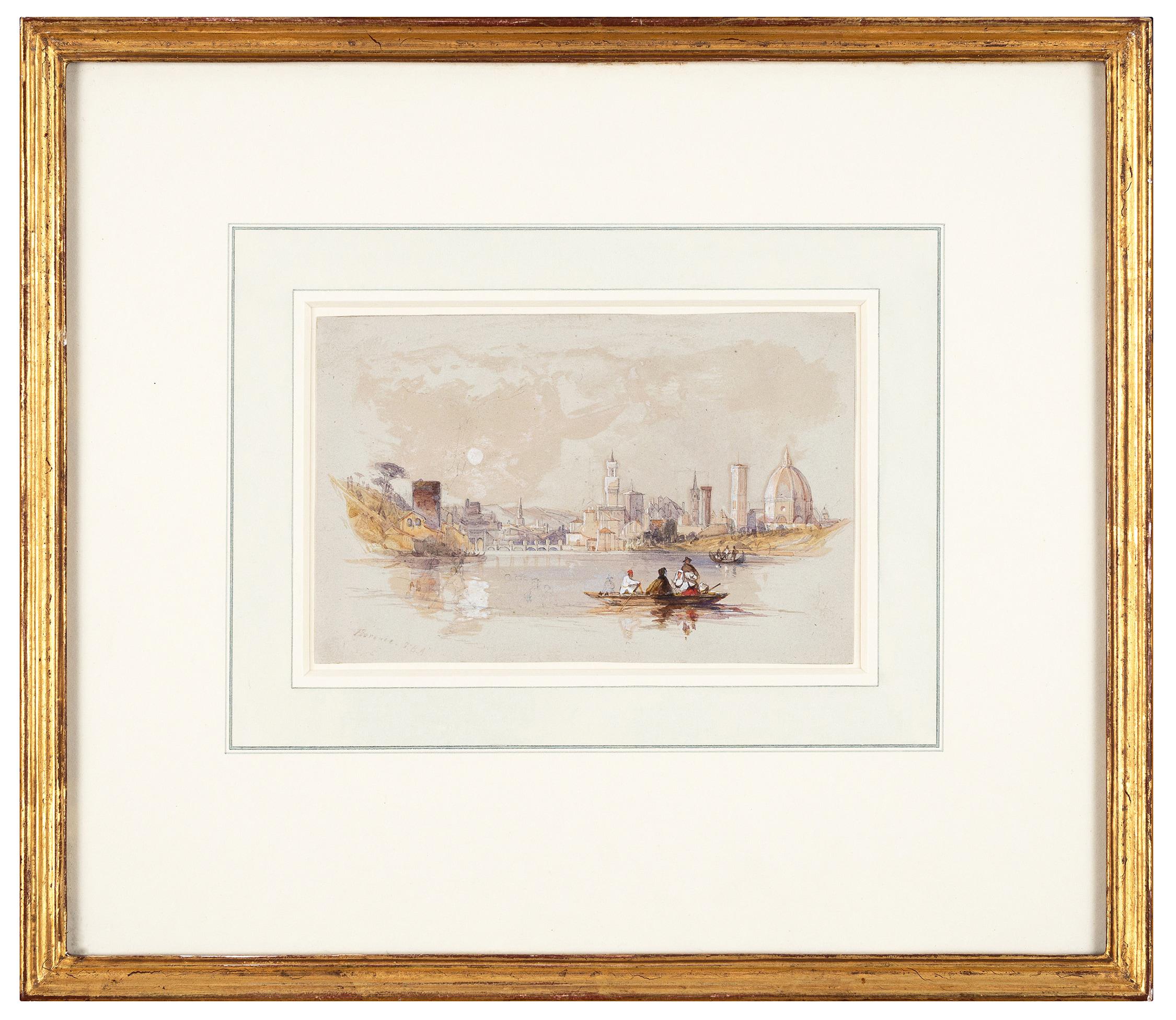 Aylmer, Thomas Brabazon (1806 – 1858) – Italy; ‘Florence’ from the Arno ...
