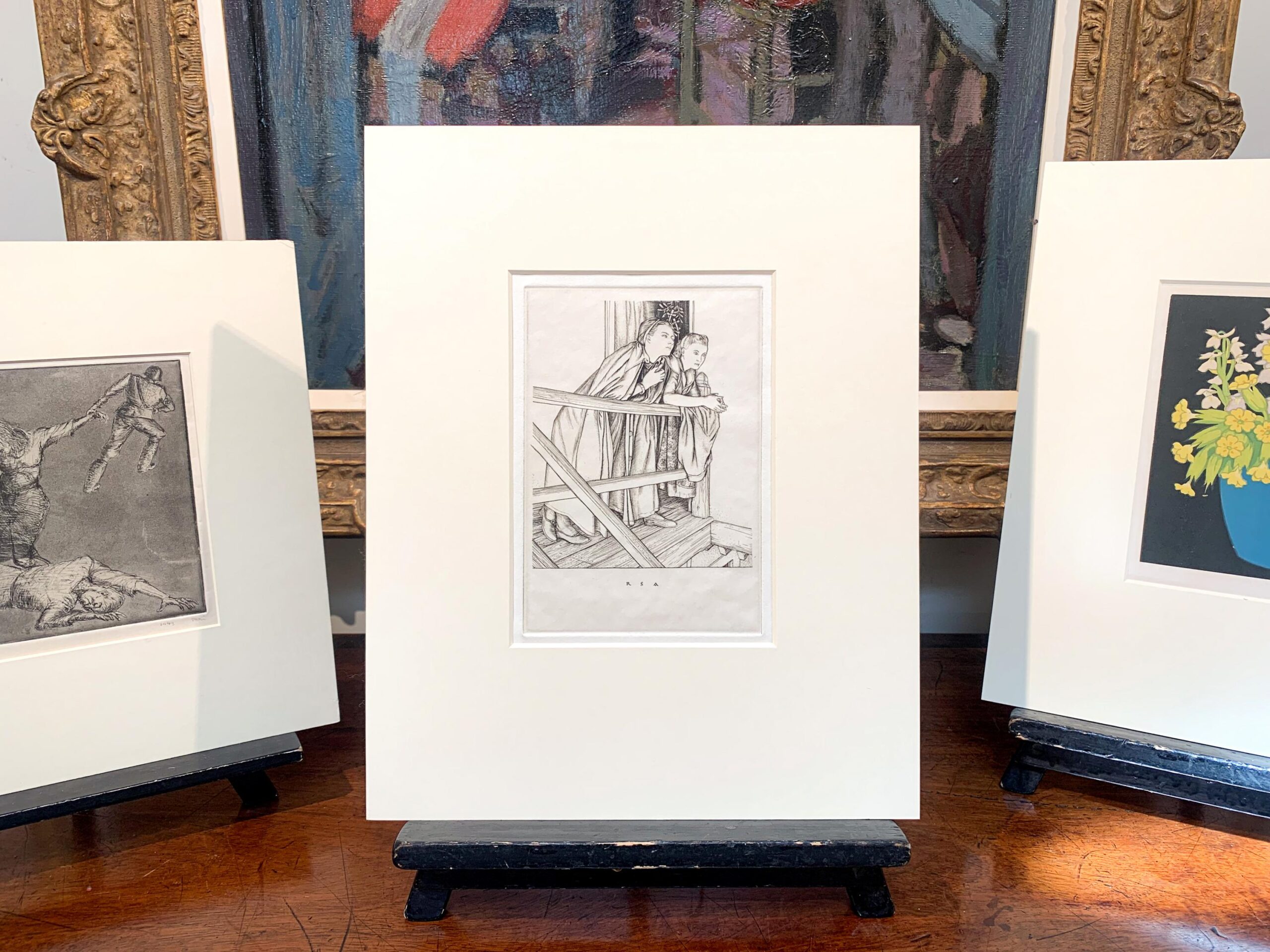 Austin R.A. R.E., Robert Sargent (1895 – 1973) – Two Girls on a Balcony ...