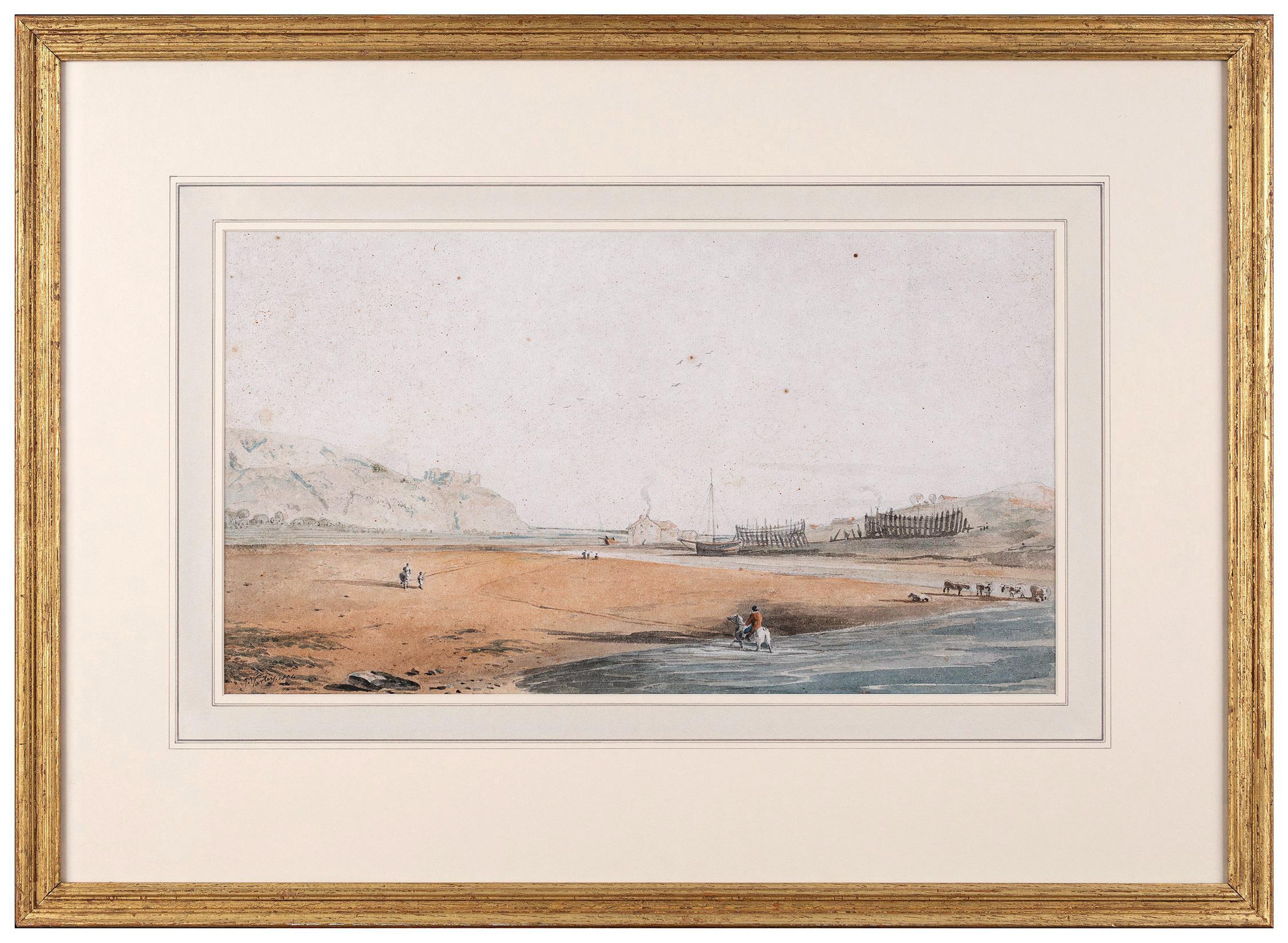 Varley O.W.S., John (1778 – 1842) – Wales; Harlech Castle and Tegwyn ...