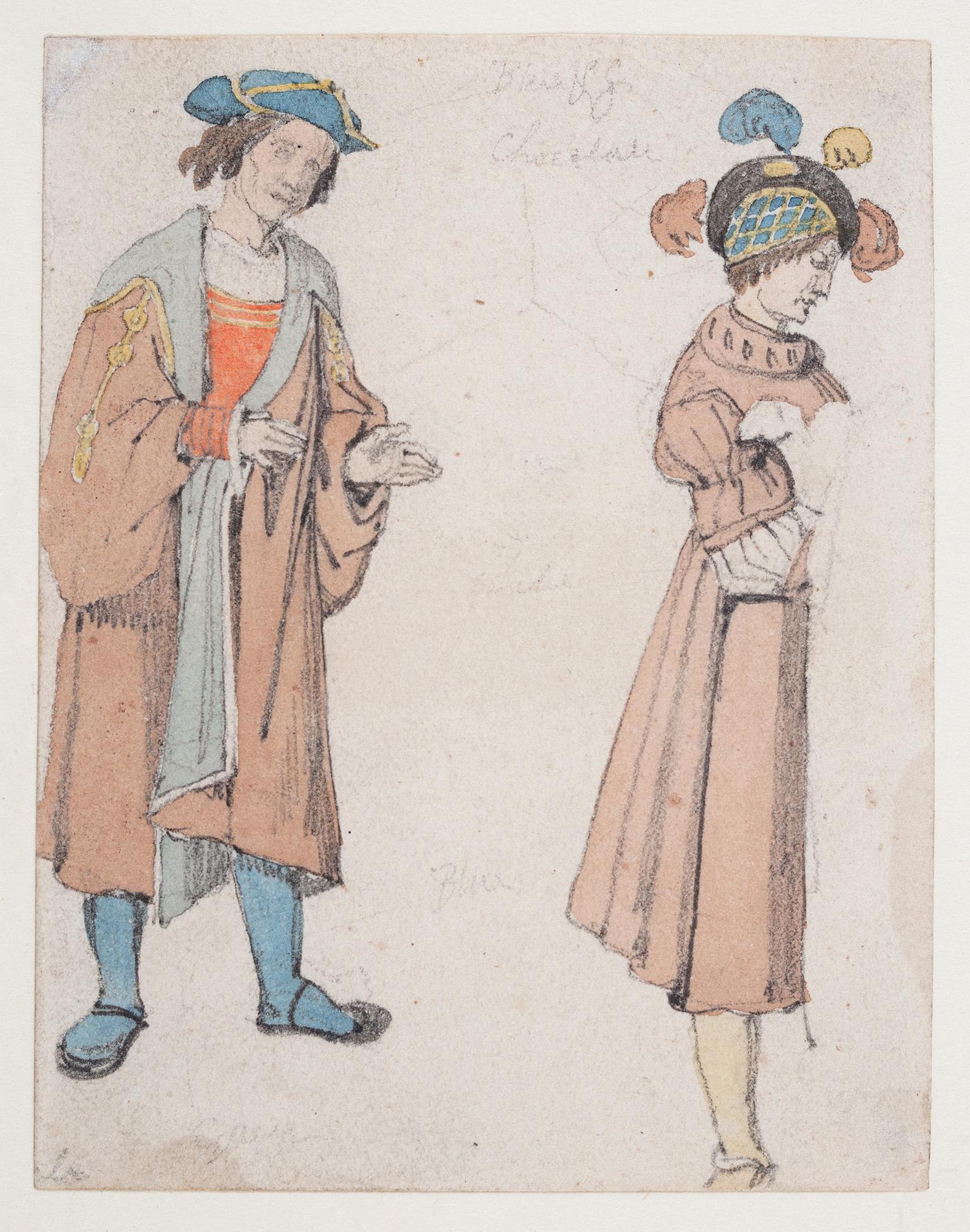 Bonington, Richard Parkes (1806 – 1828) – Two Figures in Medieval ...