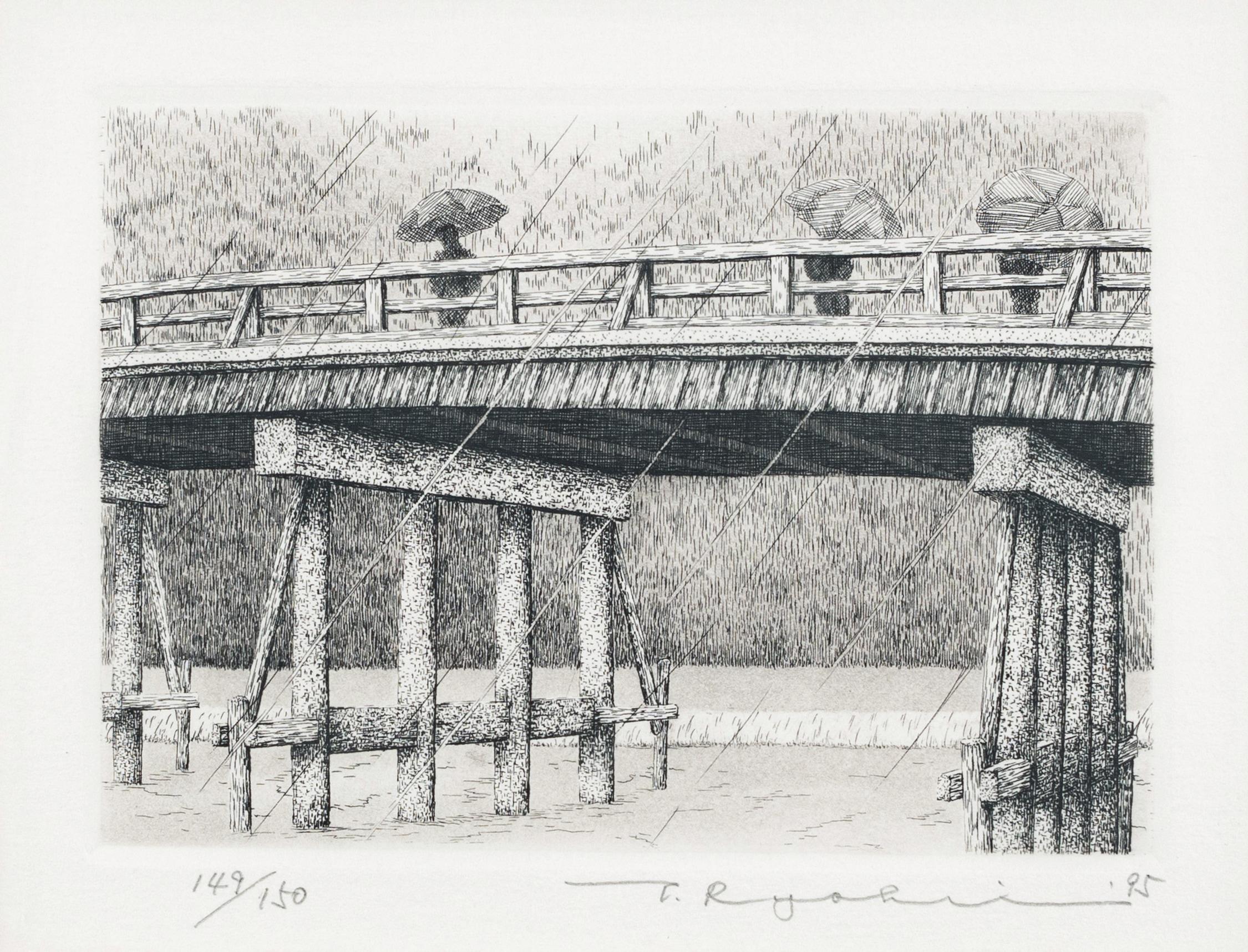 Ryohei, Tanaka (1933 – 2019) – Japan; Kyoto, ‘Togetsu-kyo in the Rain ...