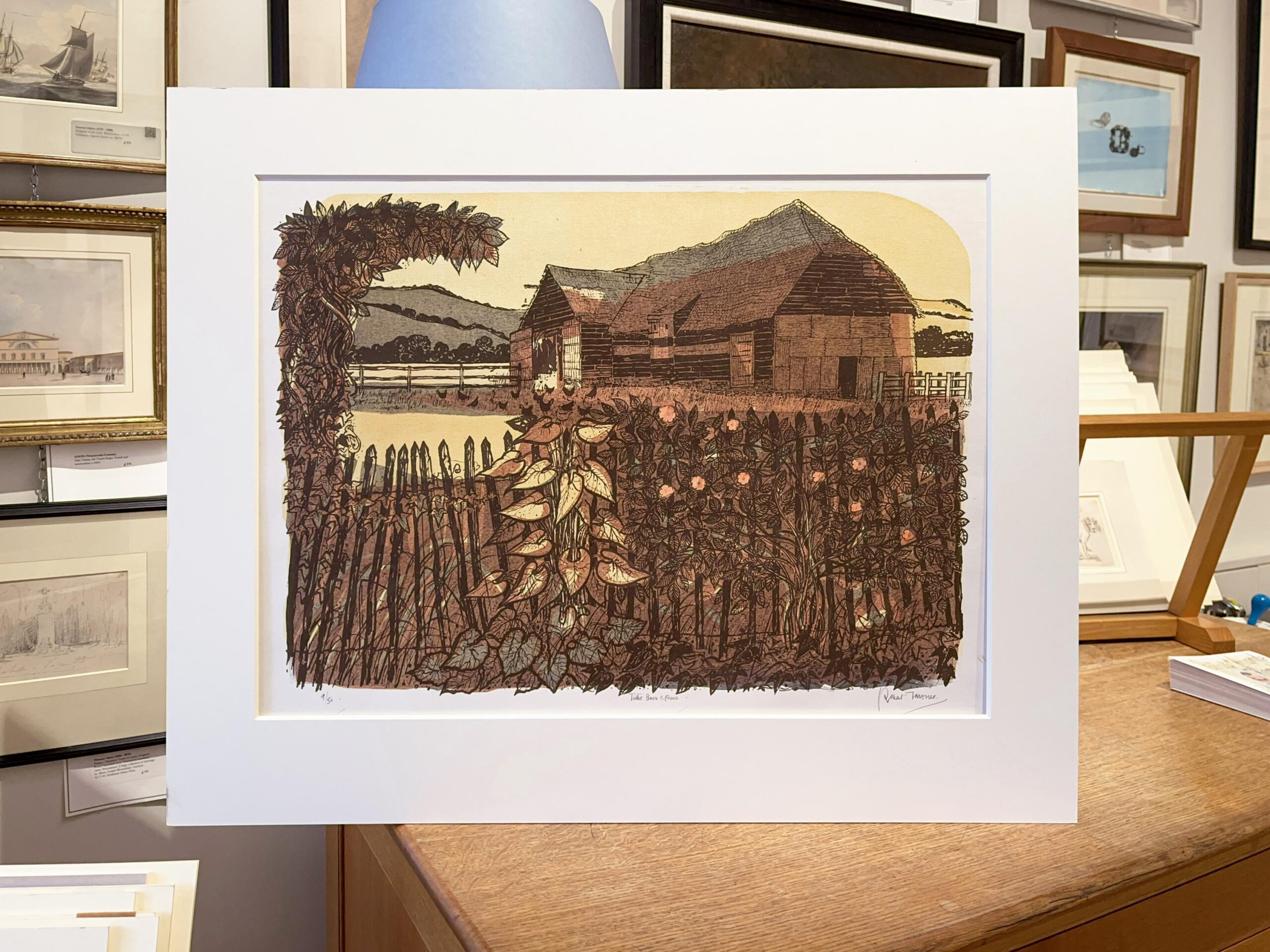 Tavener R.E., Robert (1920 – 2004) – Tithe Barn and Fence. | ABBOTT and ...