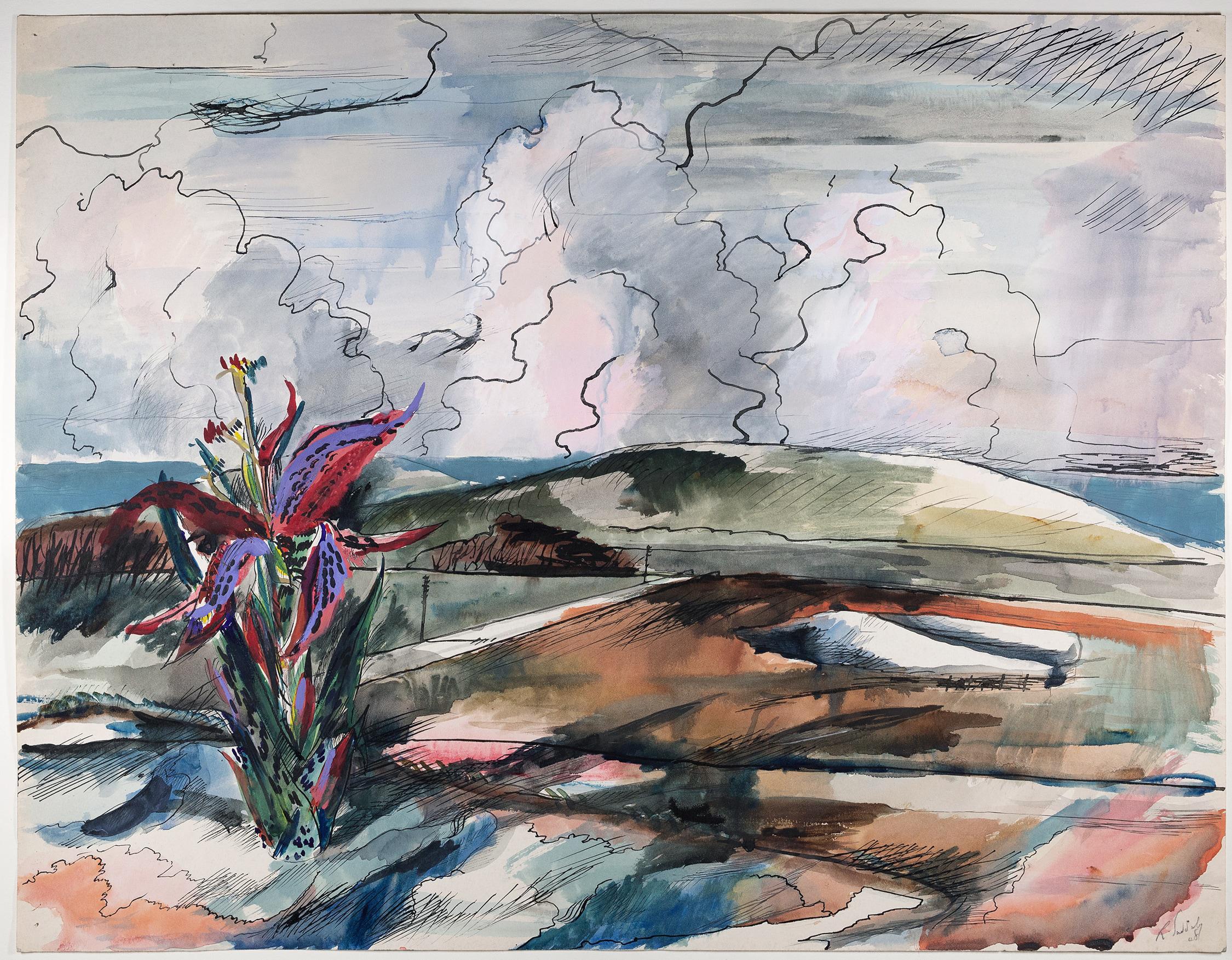 Suddaby, Rowland (1912 – 1978) – Lilly and landscape. | ABBOTT and HOLDER