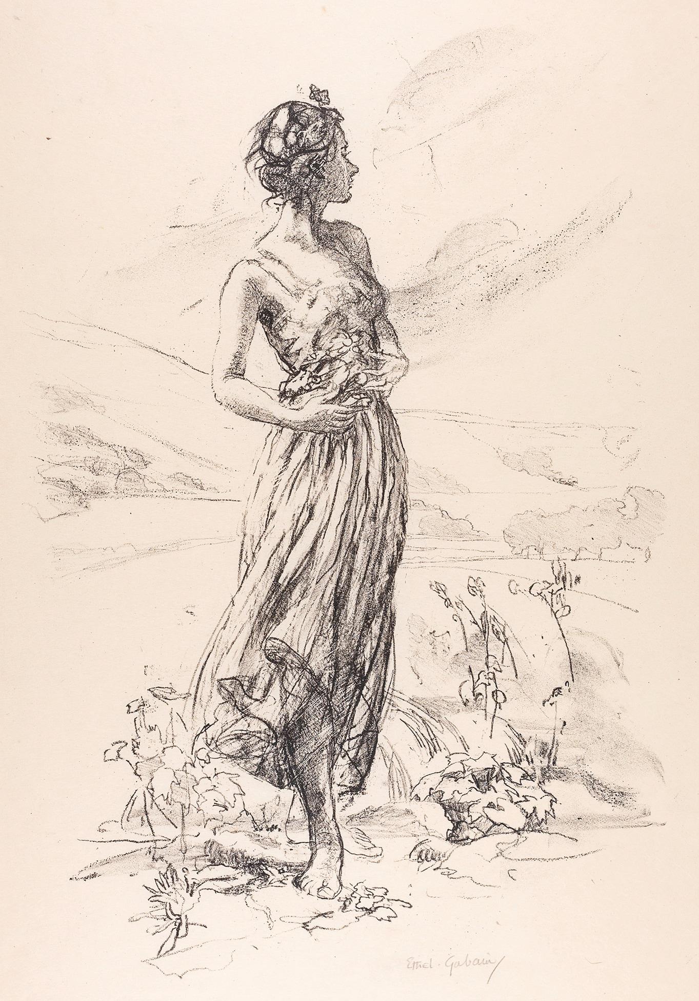 Gabain, Ethel (1883 – 1950) – On the Downs (W340). | ABBOTT and HOLDER