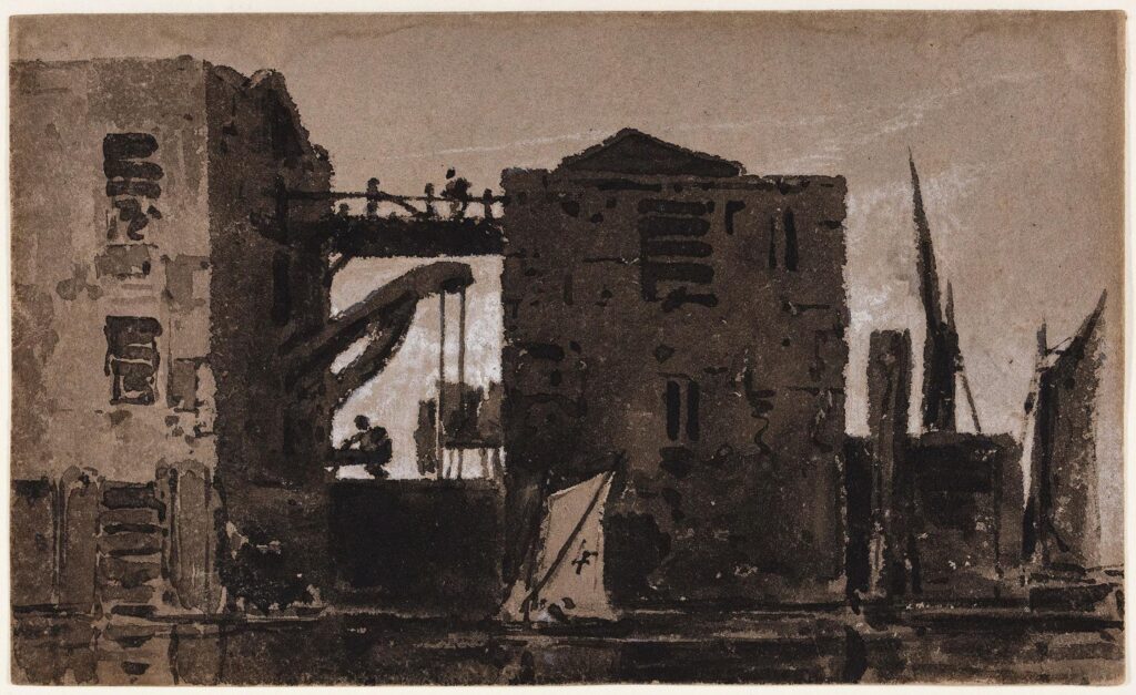 Francia, Francois Louis Thomas (1772 – 1839) – Wharf Buildings ...