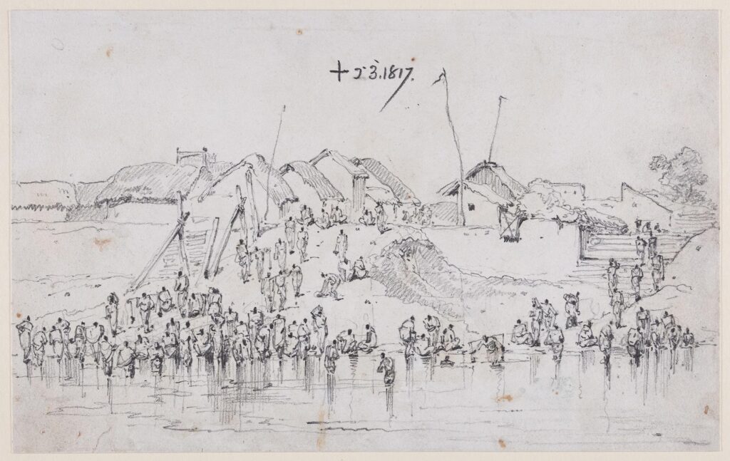 Chinnery, George (1774 – 1852) – India; figures bathing. | ABBOTT and ...