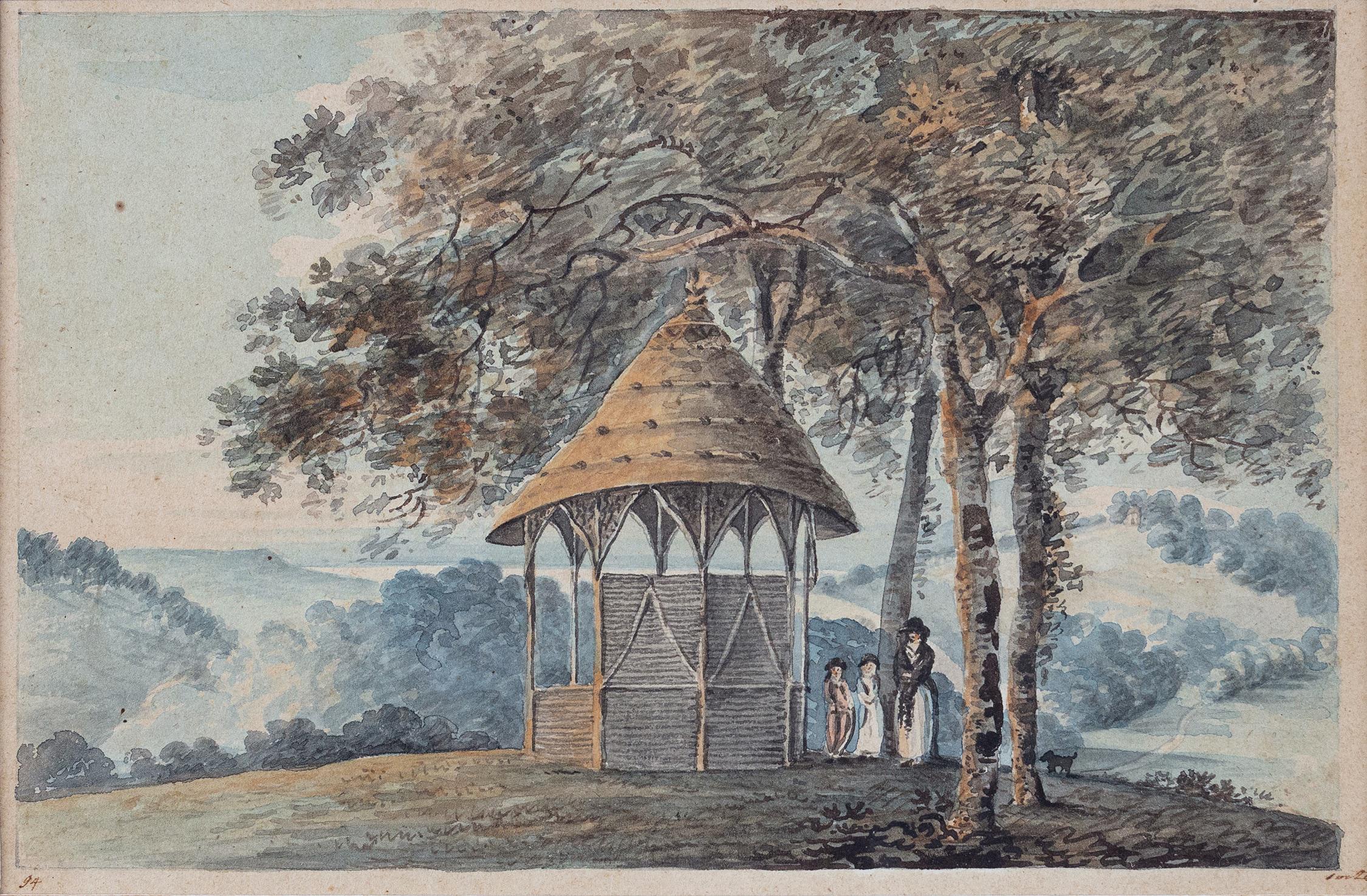Swete, Rev. John (1752 – 1821) – Devon; a rustic Gothick gazebo set at ...