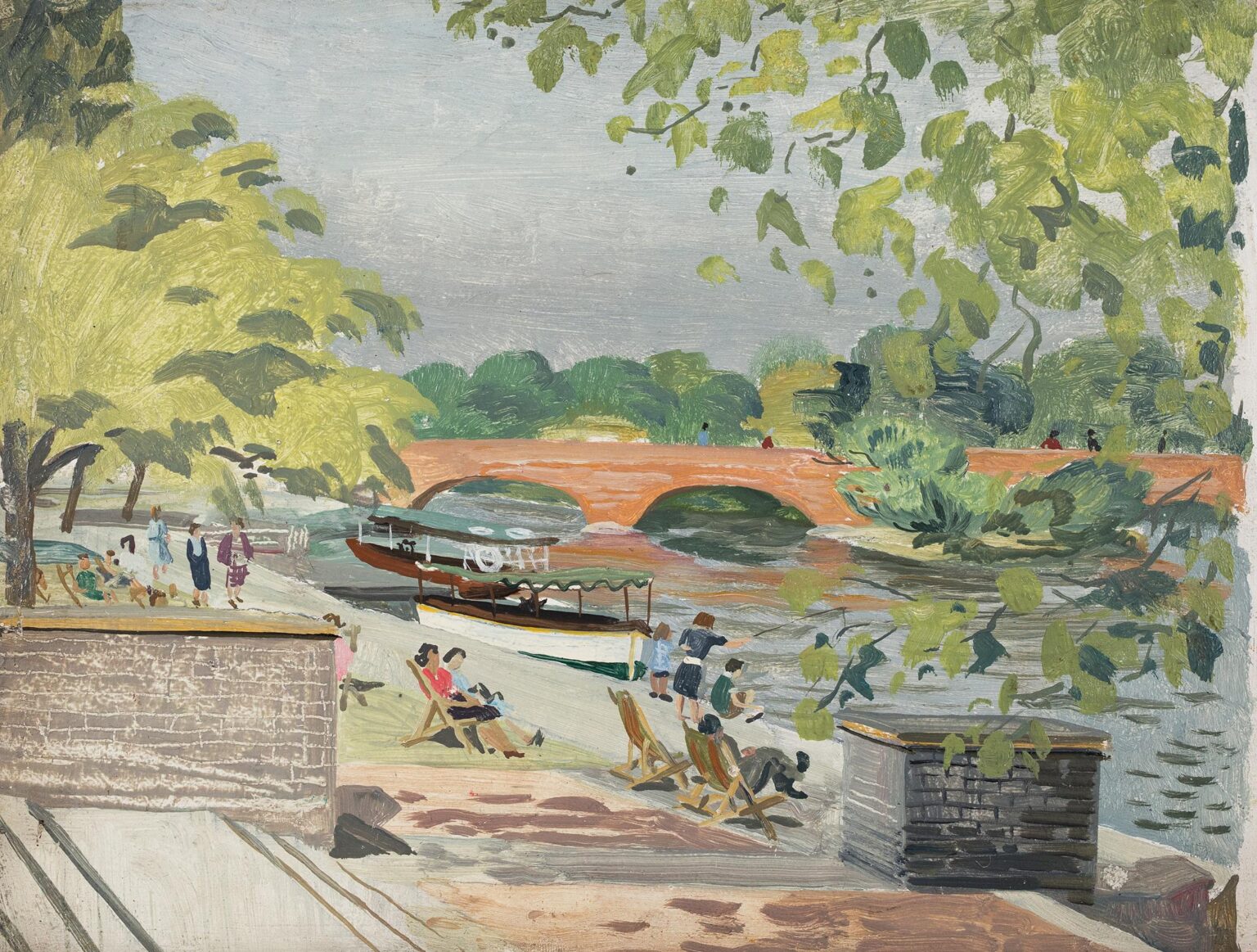 Bone N.E.A.C., Stephen (1904 – 1958) – Thames-side in Summer. | ABBOTT ...