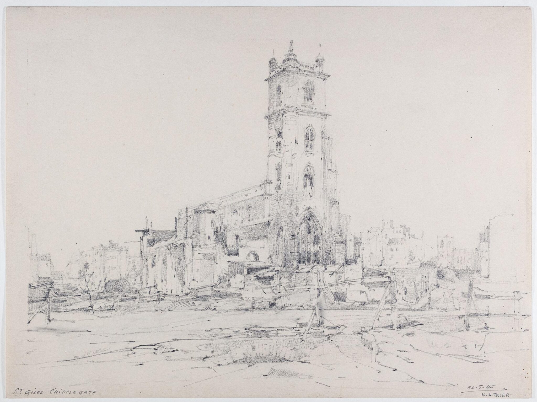 Trier, Henry (1877 – 1962) – WWII London; St Giles, Cripplegate ...