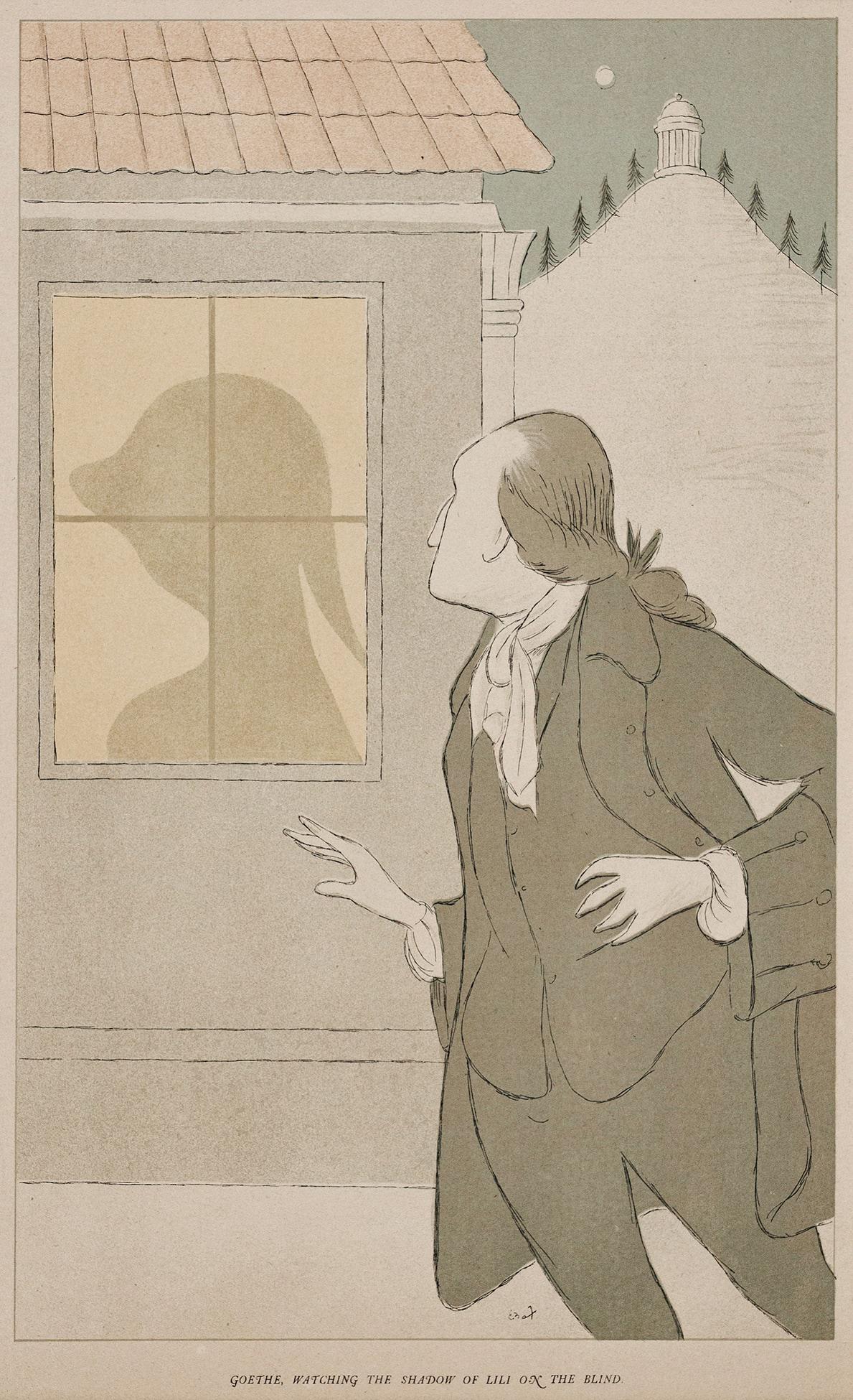 Beerbohm, Sir Max (1872 – 1956) – ‘Goethe Watching the Shadow of Lili ...