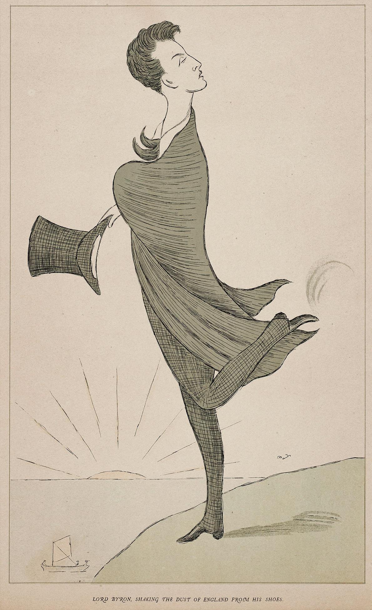 Beerbohm, Sir Max (1872 – 1956) – ‘Lord Byron, Shaking the Dust of ...