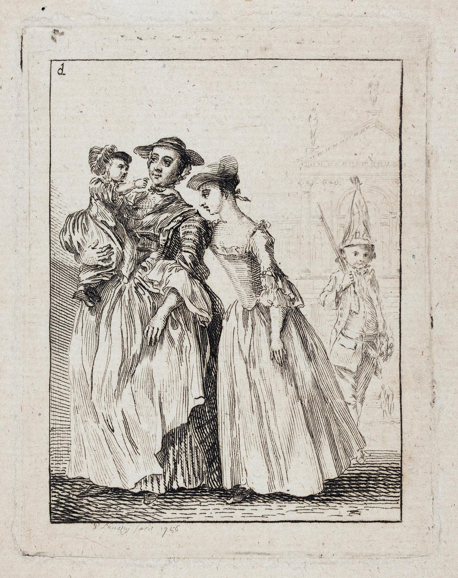 Sandby R.A., Paul (1731 – 1809) – ‘Two women and two children, one a ...