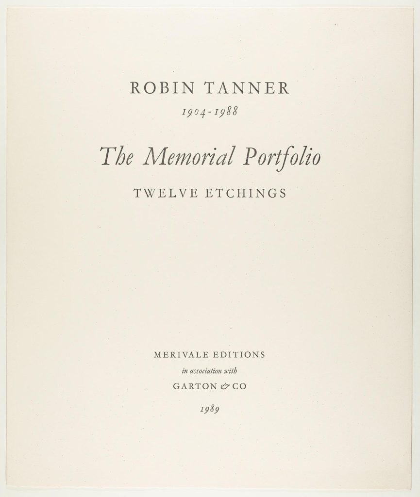 Tanner A.R.E., Robin (1904 – 1988) – GROUP. ‘The Memorial Portfolio ...