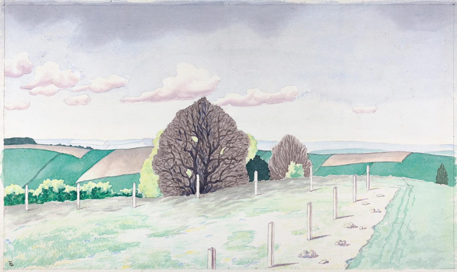 Graham, Fergus (1900 – 1968) – A rolling landscape. | ABBOTT and HOLDER