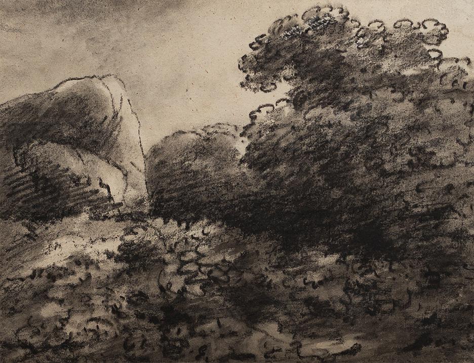 Monro, Dr Thomas (1759 – 1833) – A wild landscape; rocks and trees ...