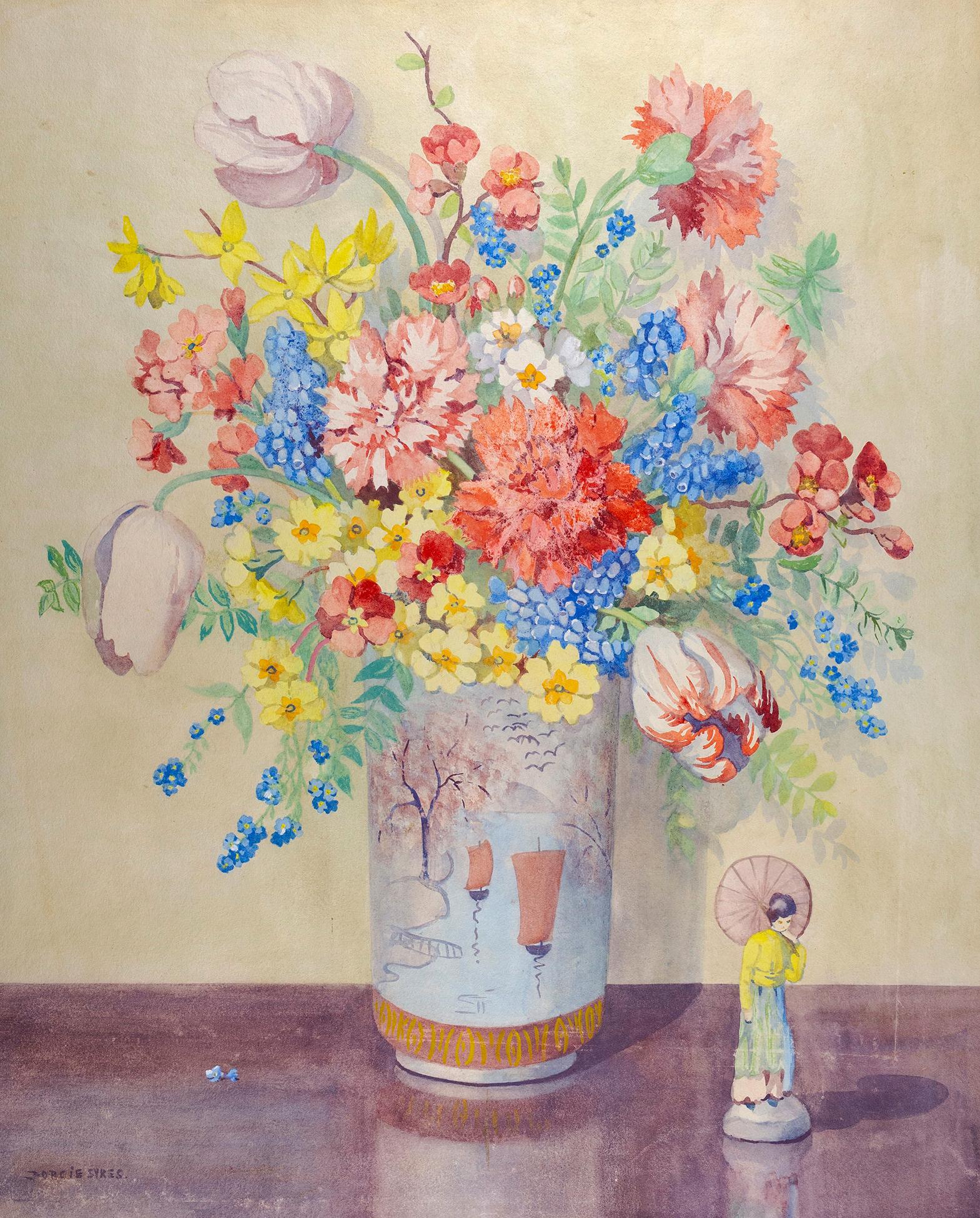 Sykes, Dorcie (1908 – 1988) – Still life with Japanese Vase and ...