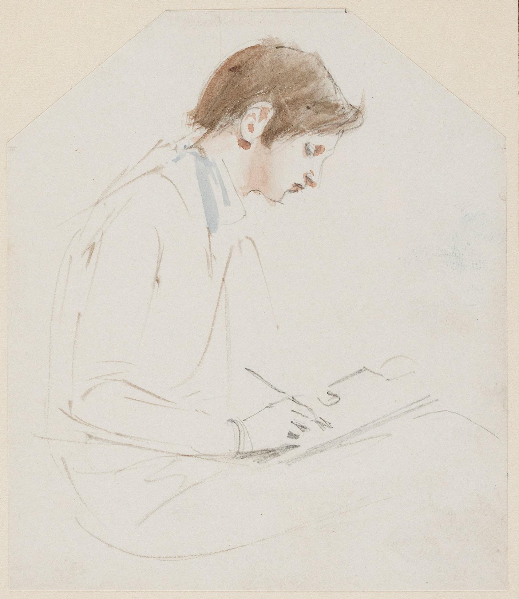 Frost, William Edward (1810 – 1877) – A young artist sketching ...