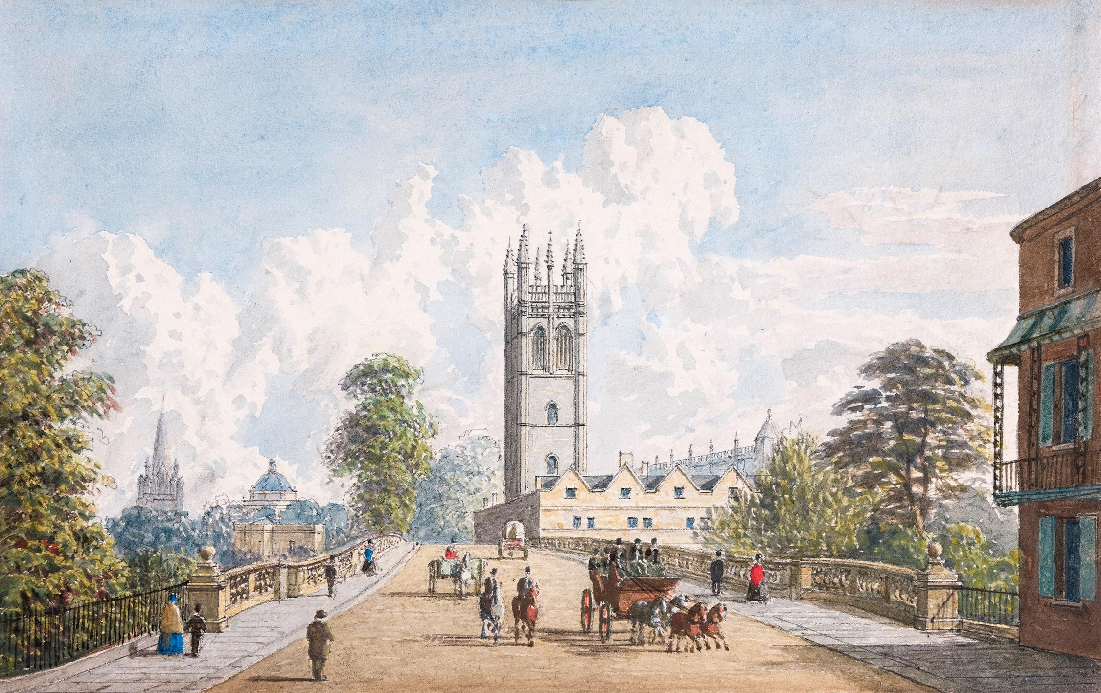 Pyne, George (1800 – 1884) – Oxford; Magdalen Bridge. | ABBOTT and HOLDER