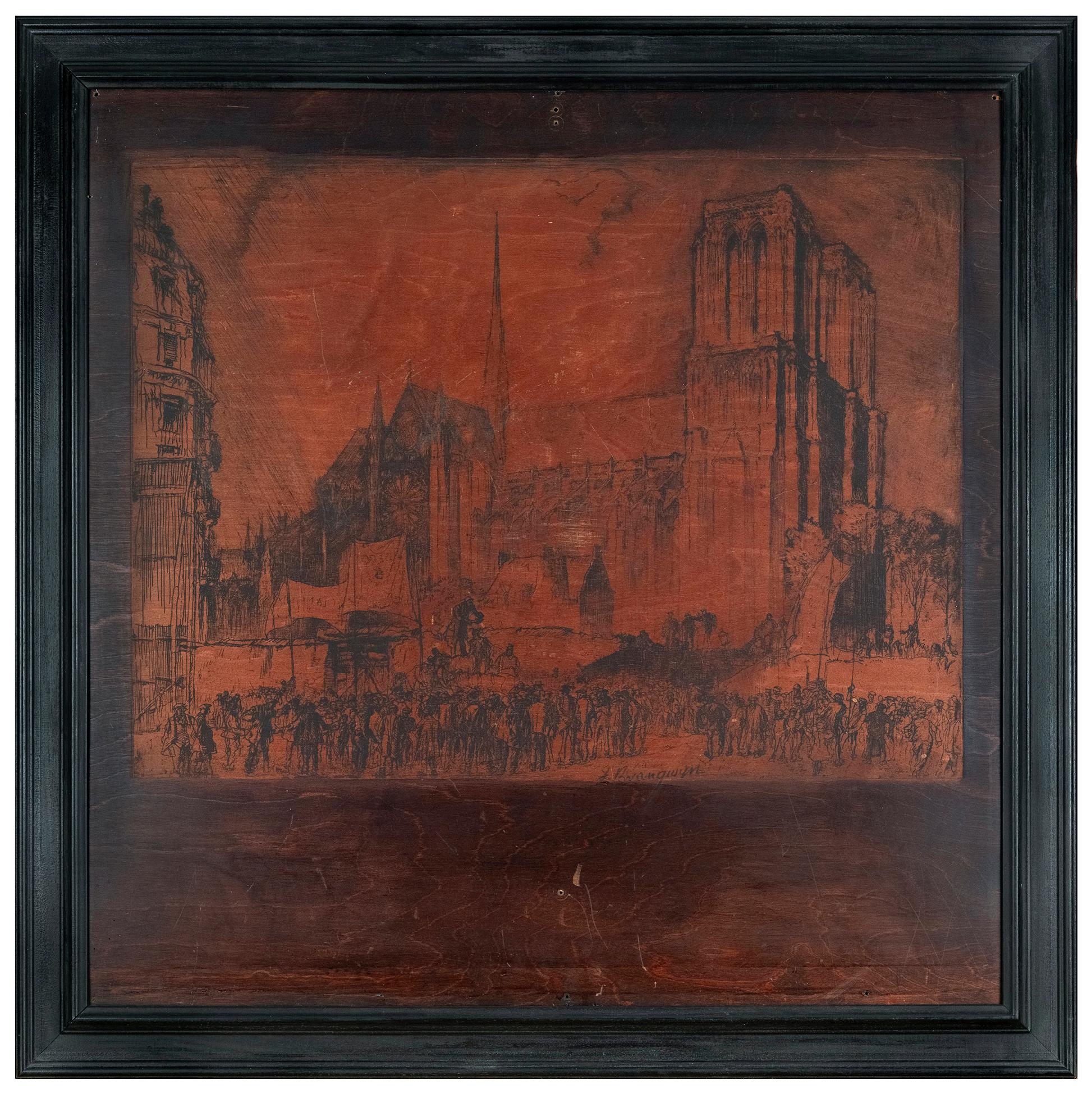 Brangwyn R.A. R.W.S., Frank (1867 – 1956) – France; ‘Notre Dame, Paris ...